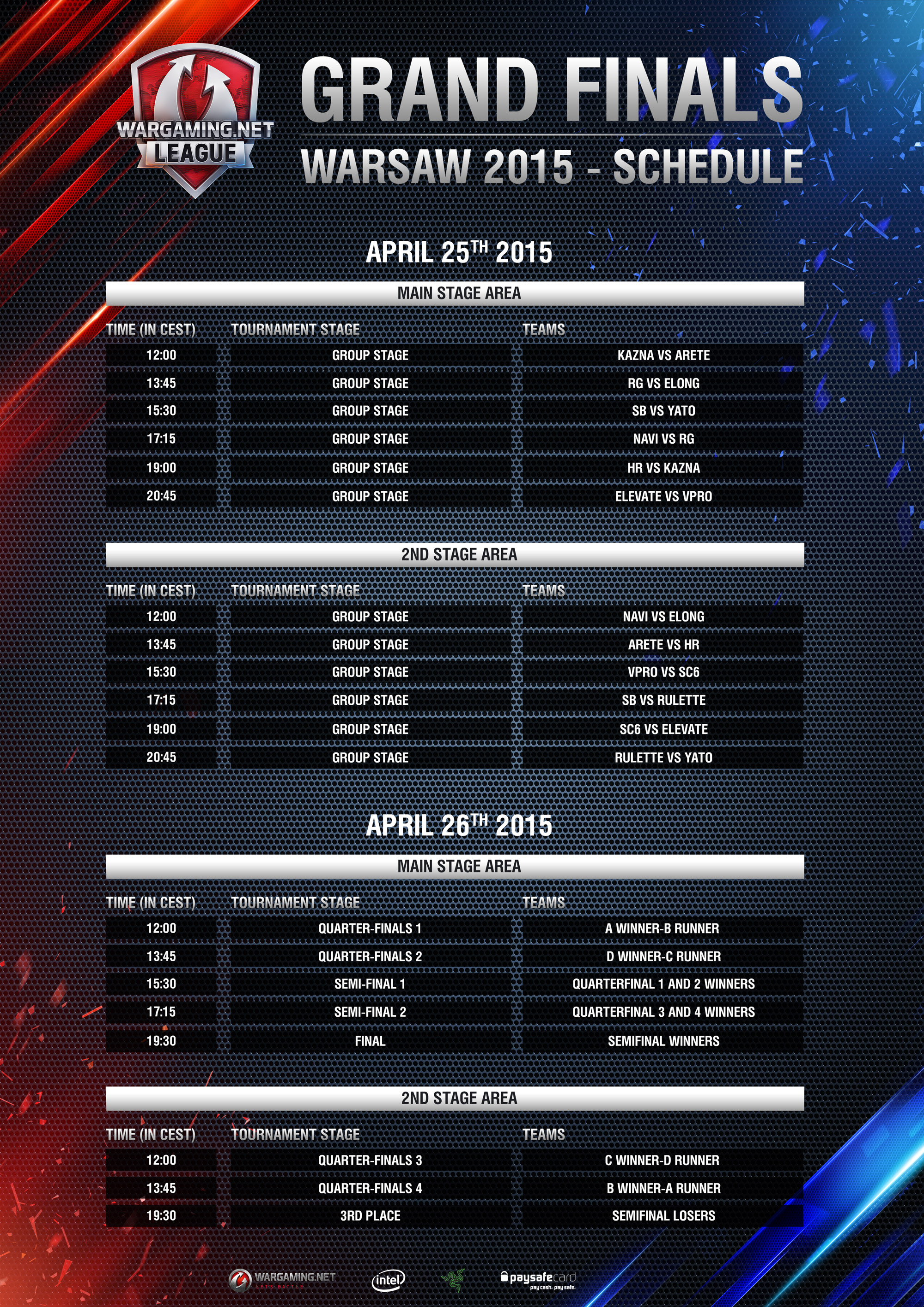WGL Grand Finals Schedule - 4/25 starting @ 3am PT / 6am ET / 12 CEST ...